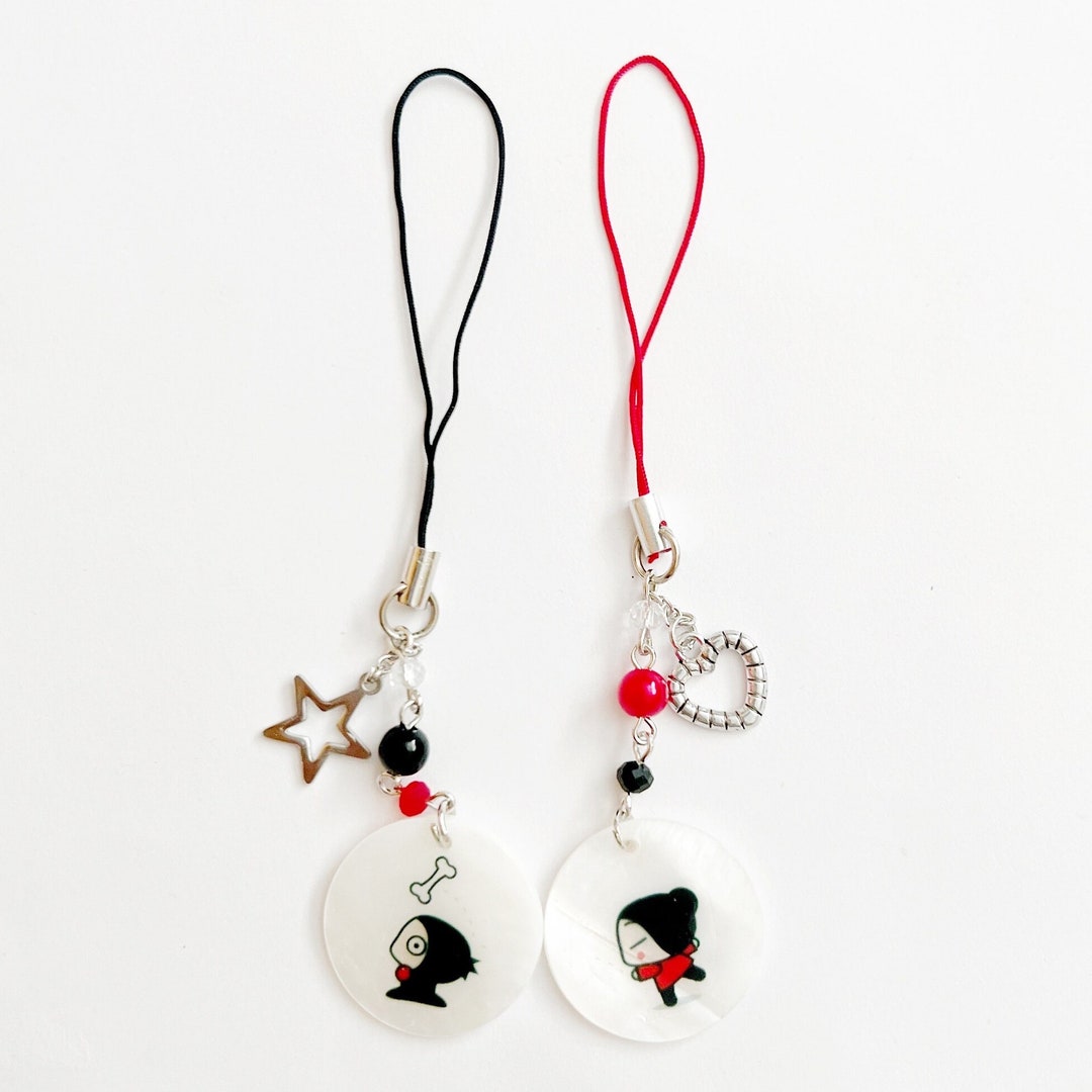 Handmade Beaded Pucca & Garu Matcing Phone Charm Set - Etsy