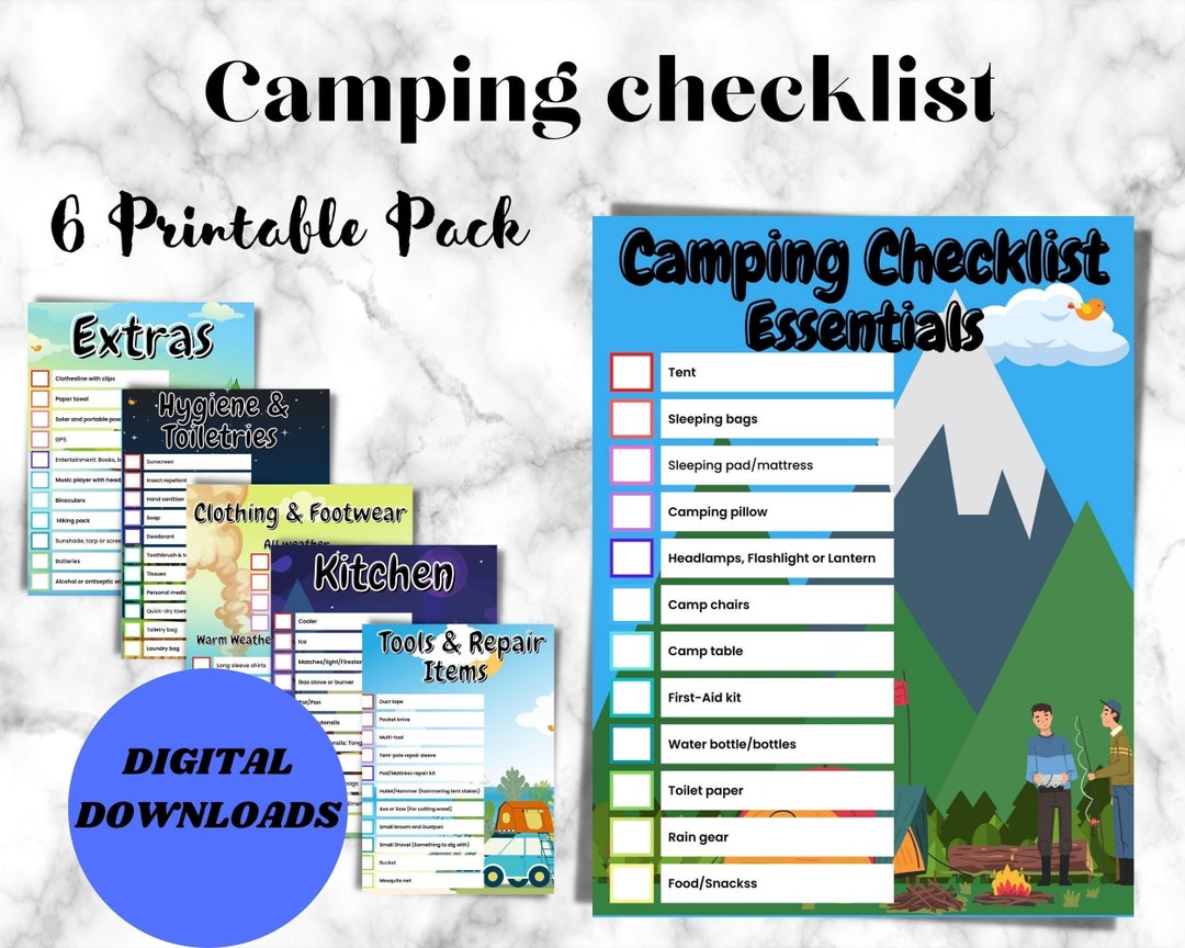 Camping Checklist for Planning Your Next Adventure, Camping Planner ...