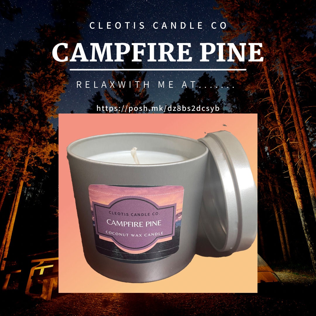 Cleotis Candle Co campfire Pine Coconut Wax Candle - Etsy