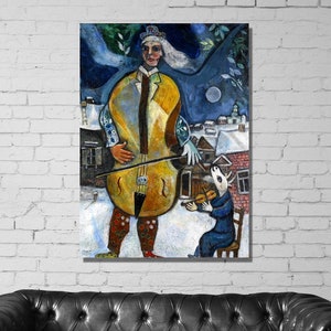 Marc Chagall,marc Chagall the Cellist Canvas,marc Chagall Art ...