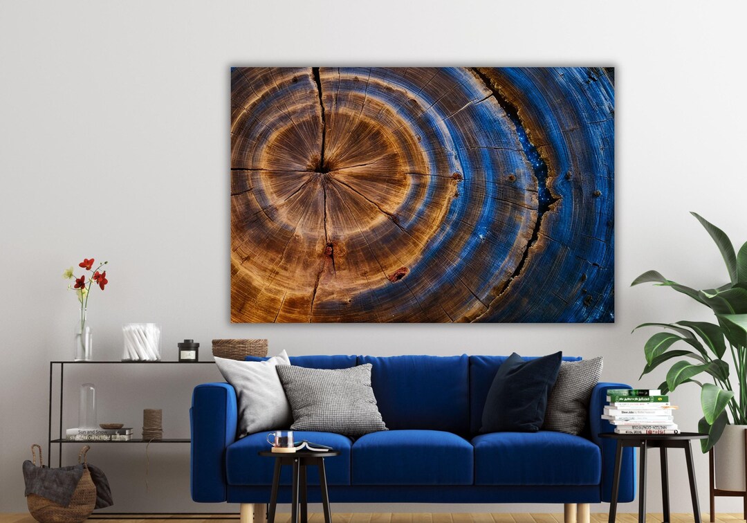 Tree Ring Canvas Wall Art, Colorful Tree Ring Wall Decor Art,minimalist ...