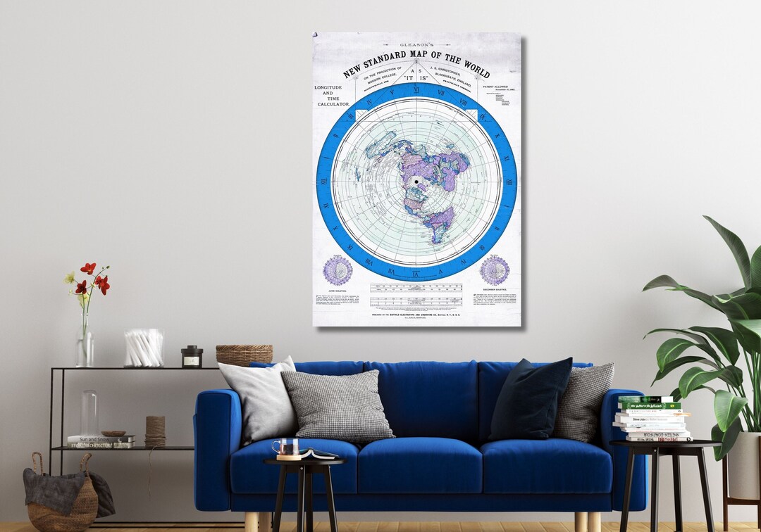 Old Flat Earth World Map by Alexander Gleason 1892 ,flat Earth Map ...