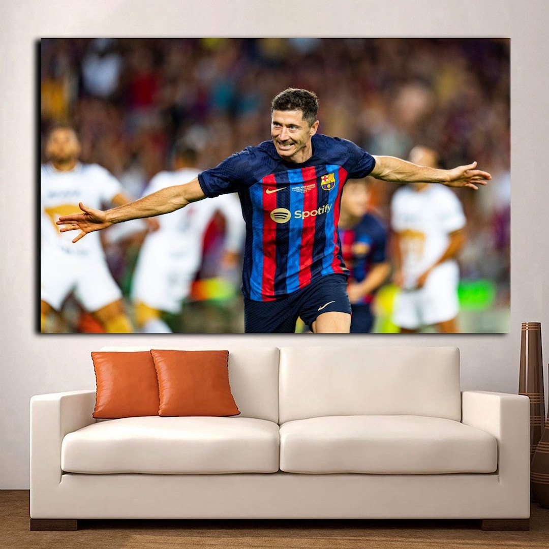 Robert Lewandowski Barcelona Poster,barcelona Canvas Art,lewandowski ...