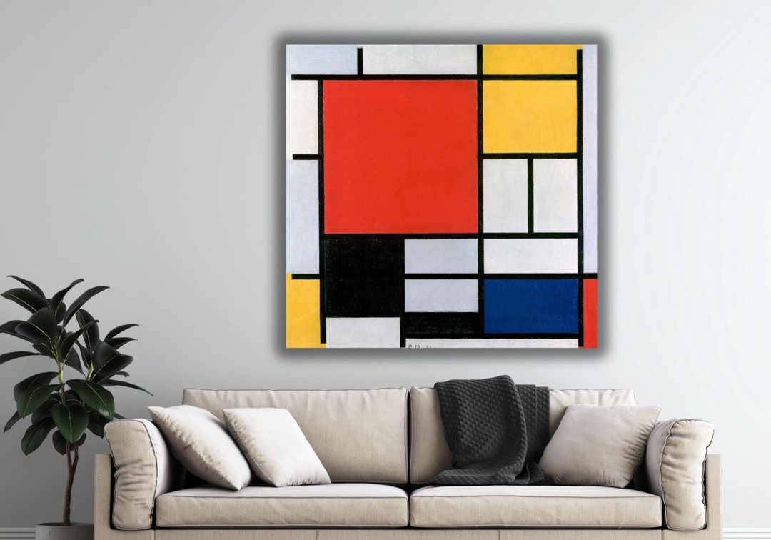 Piet Mondrian Composition Red Yellow Blue and Black Canvas,piet ...