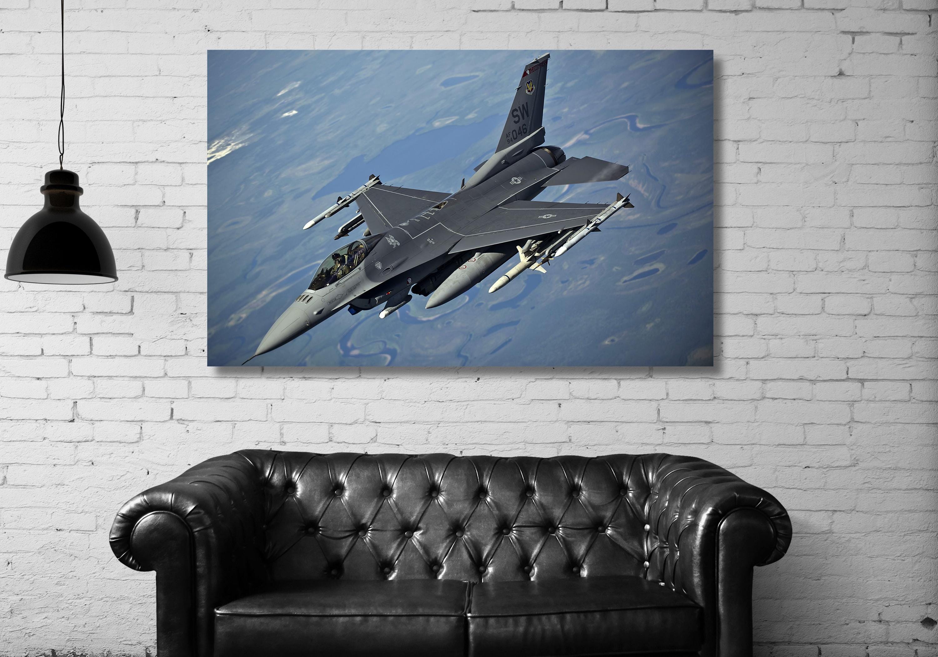 F-16 Fighter Jet Canvas,f-16 Plane Jet Fighter Painting, F-16 Military ...