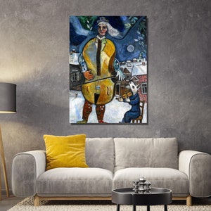 Marc Chagall,marc Chagall the Cellist Canvas,marc Chagall Art ...