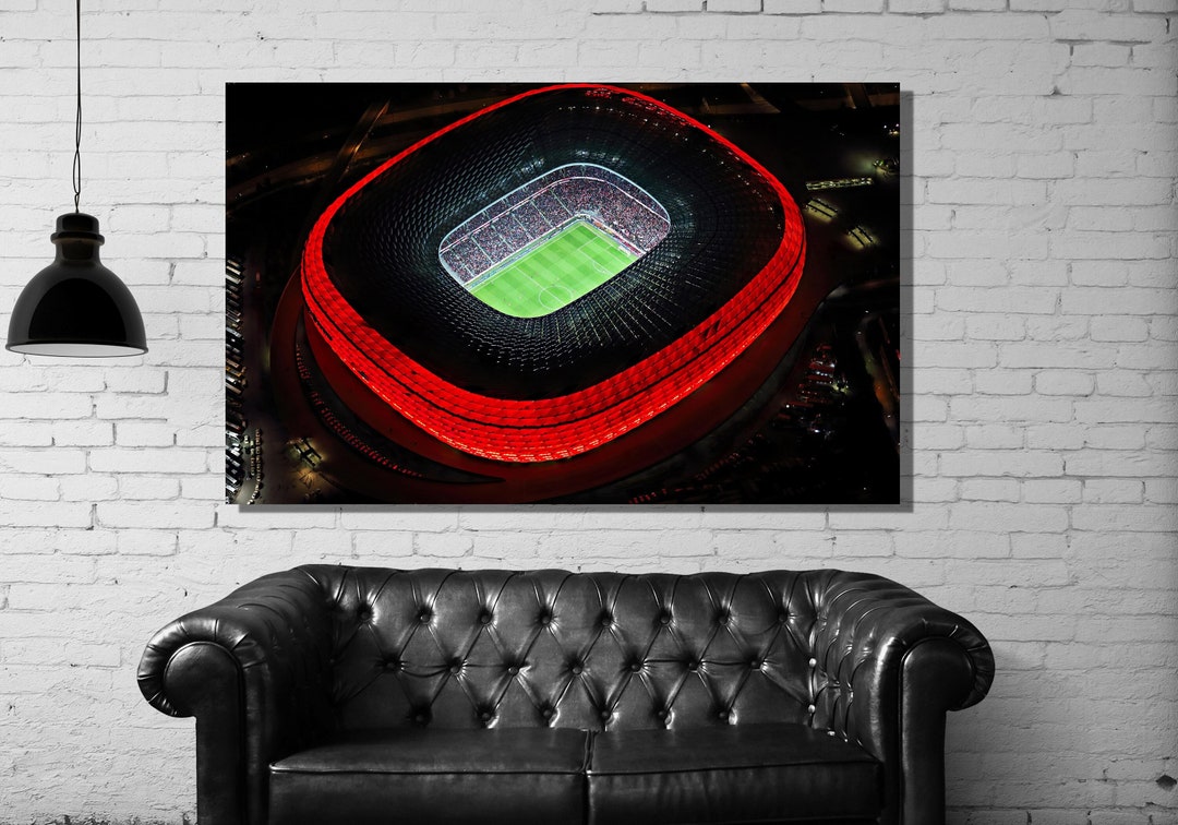 Allianz Arena Stadium Canvas Wall Art, Stadium Poster, Football Print ...