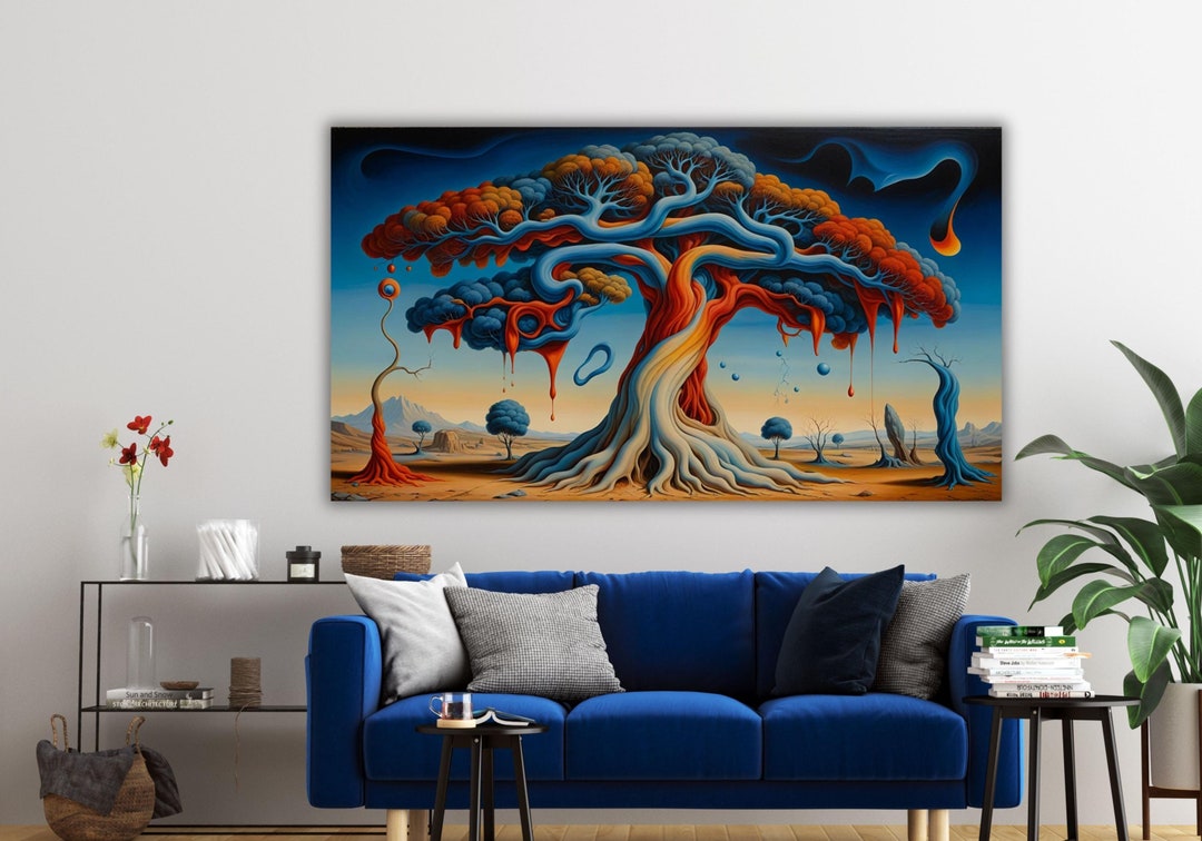 Tree of Life Style Salvador Dali Style Canvas Poster Art Painting ...