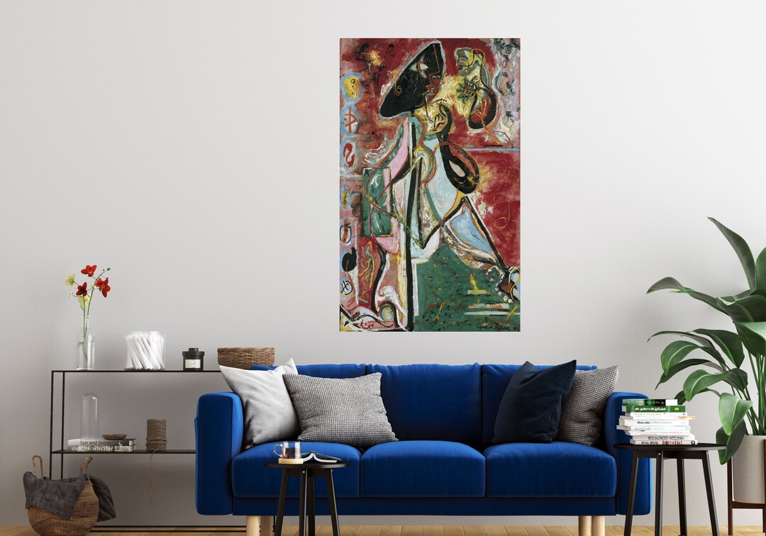 Jackson Pollock the Moon Woman Painting Art Canvas Wall Art, Modern ...