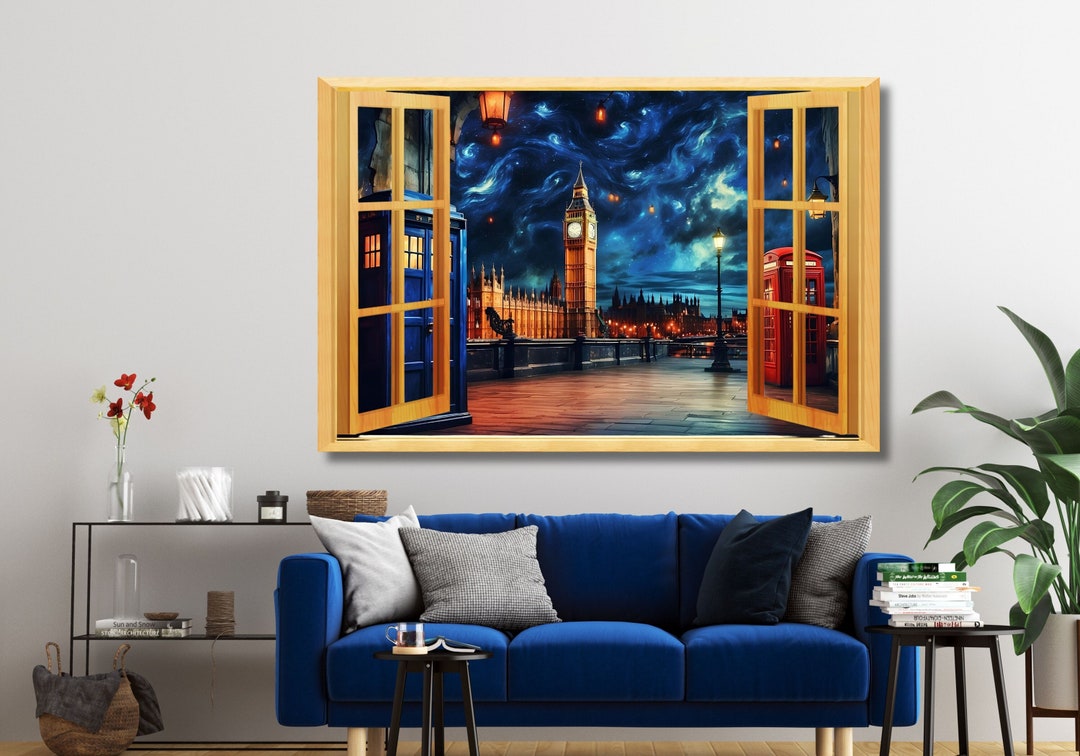 Doctor Who Tardis Window Frame Style Canvas, Doctor Who Tardis Box ...
