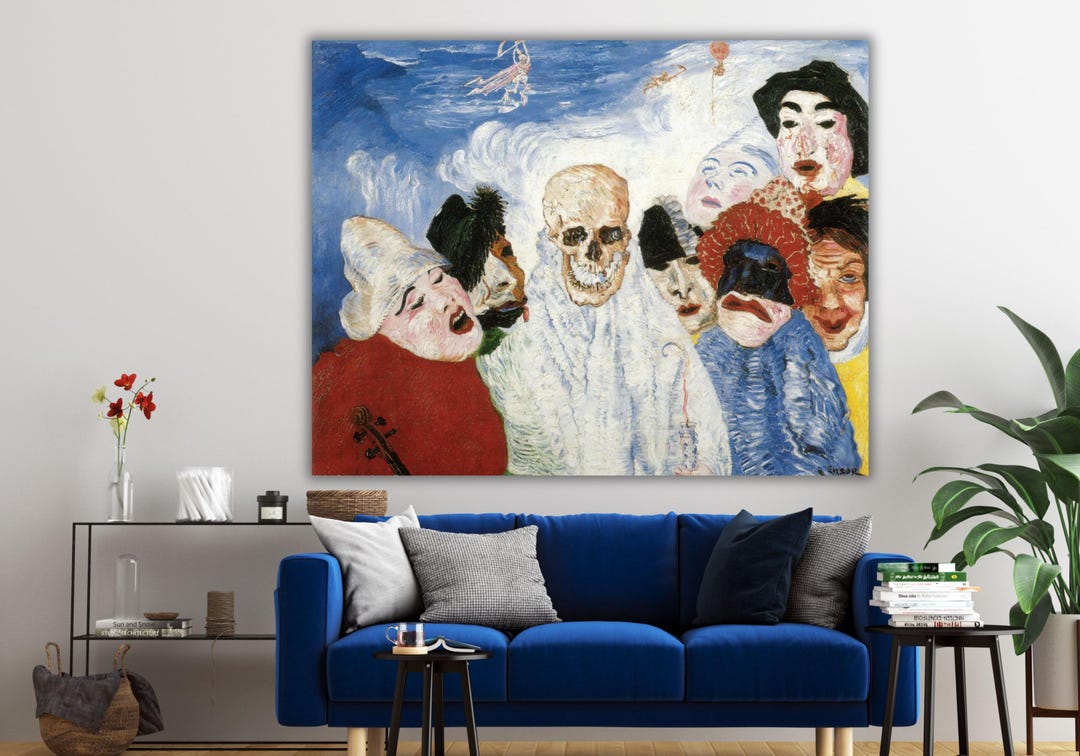 James Ensor Skeleton Poster Wall Art, James Ensor Skull Print,vintage Poster Print Art,ensor Art ...