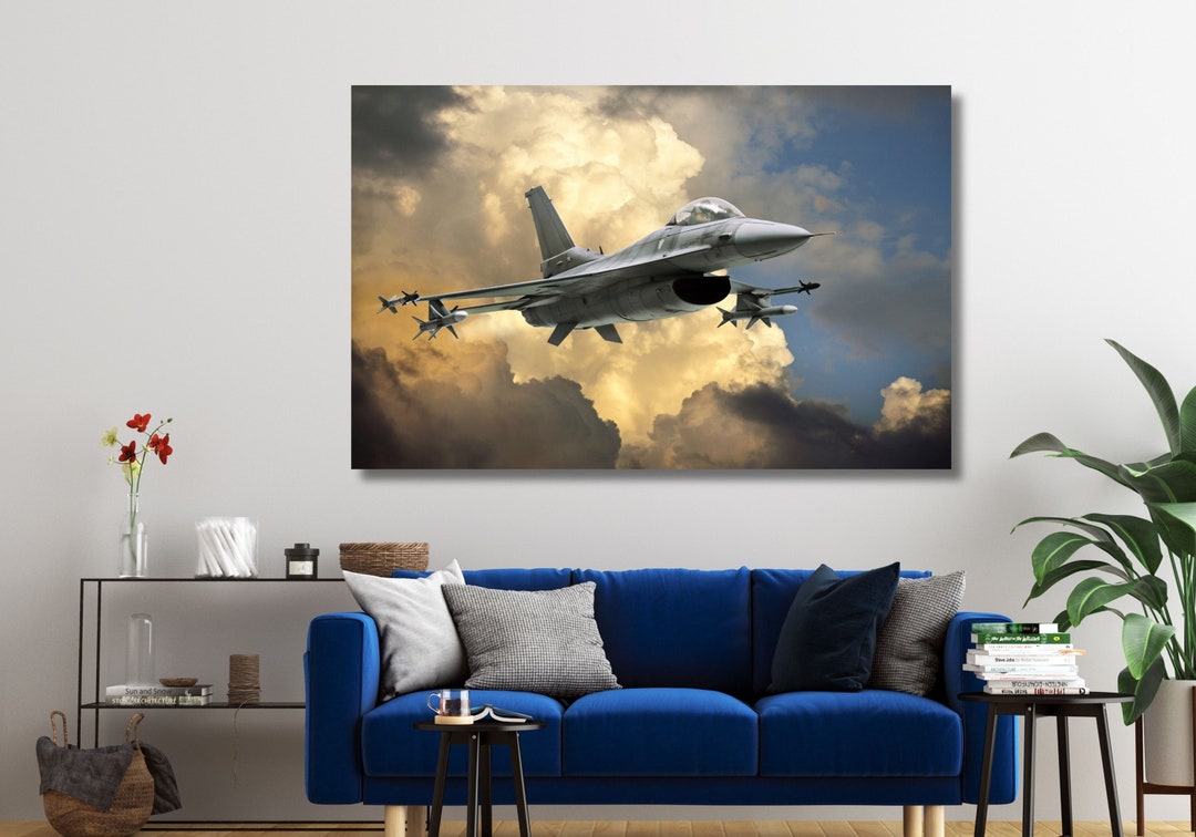 F-16 Plane Jet Fighter Painting,f-16 Fighter Jet Canvas, F-16 Military ...