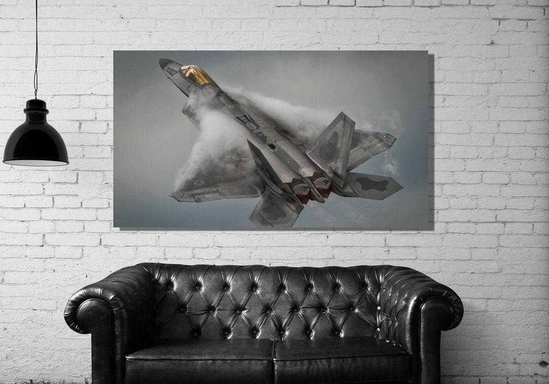 F-22 Raptor Wall Art, Fighter Jets Canvas or Poster, Aircraft Wall ...