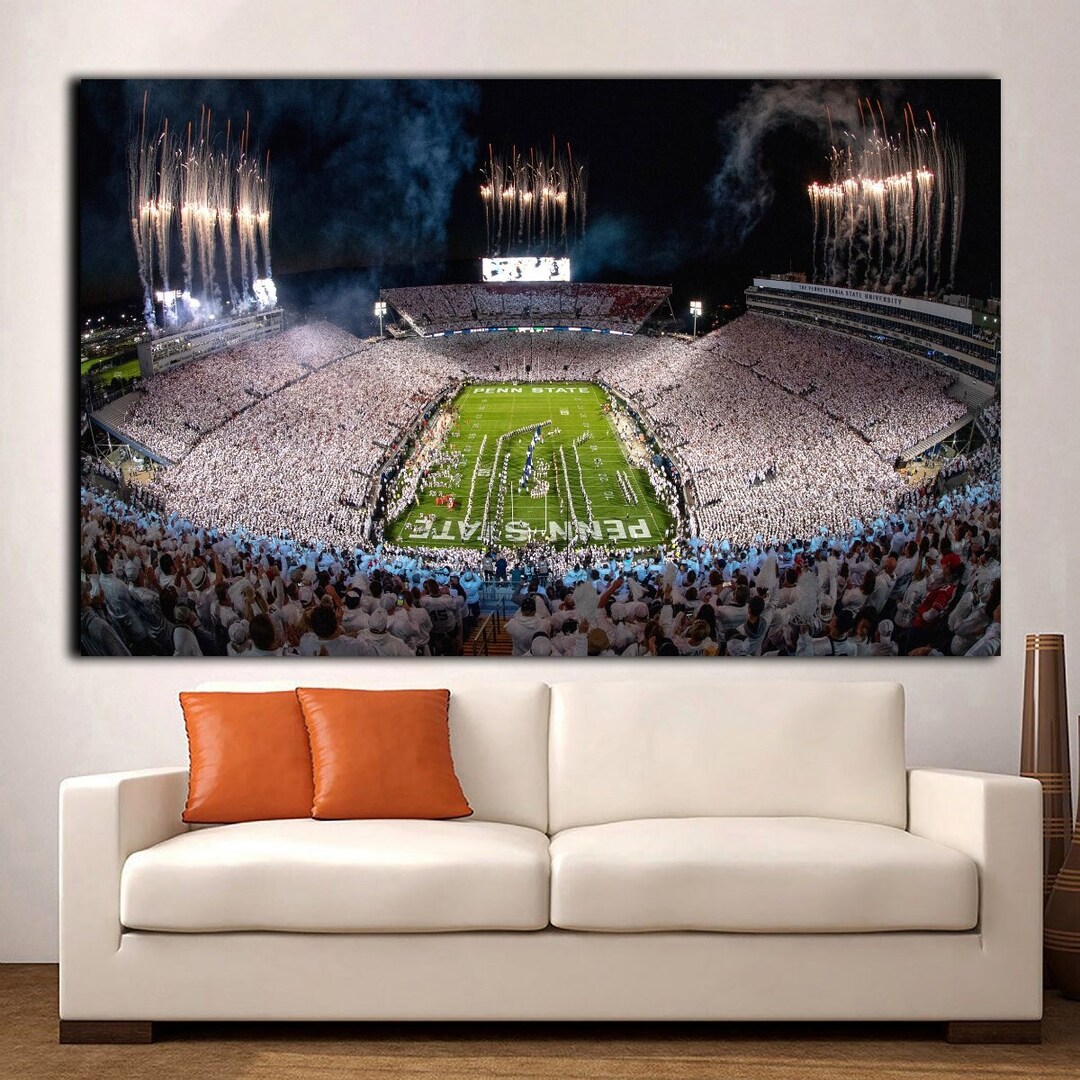 Nittany Lions Beaver Stadium Canvas Wall Art,penn State Night Game ...