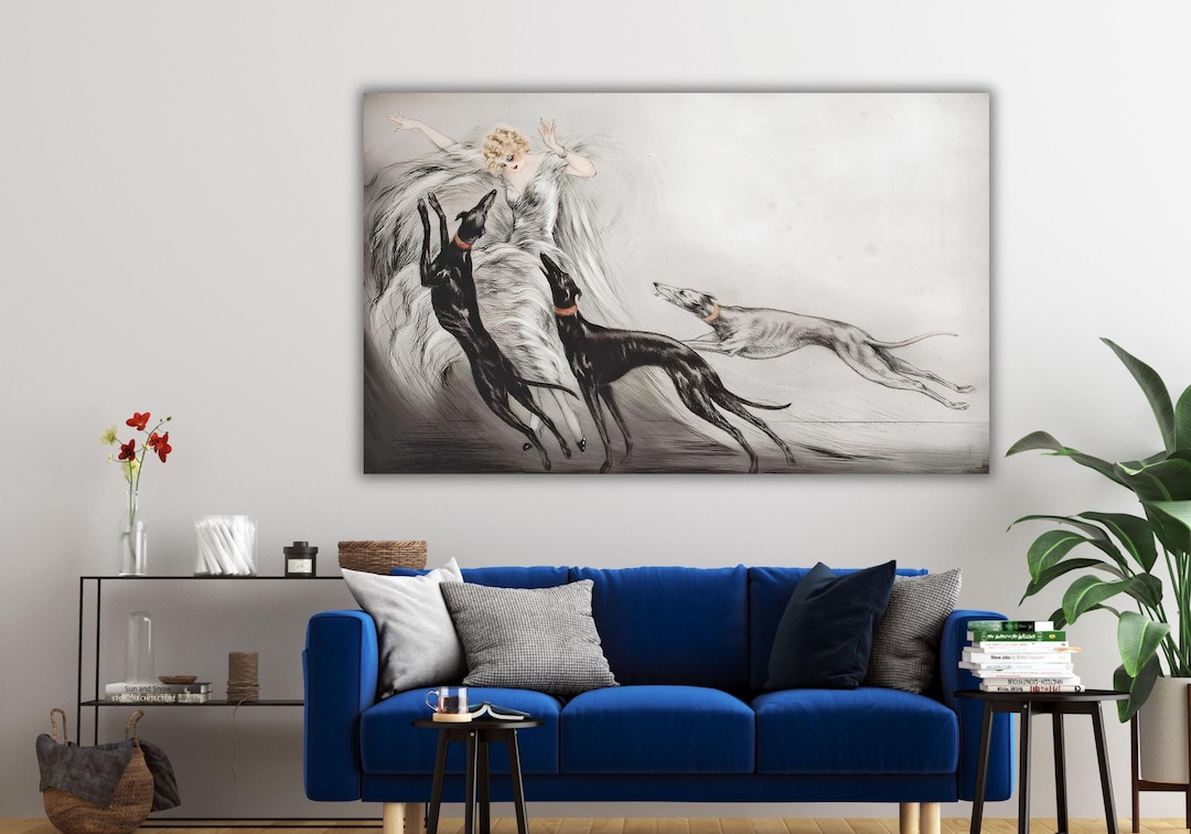 Speed by Louis Icart Canvas Print,icart Canvas Wall Art, Fashion Lady ...