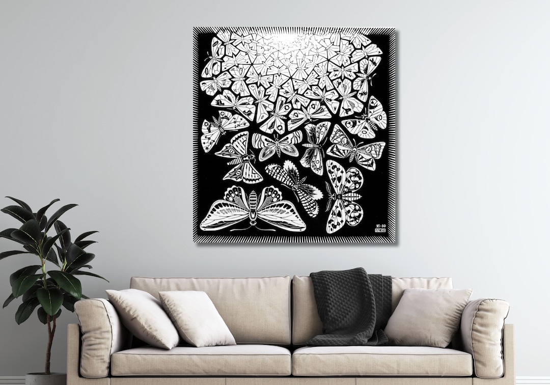 Butterflies by Maurits Cornelis Escher Canvas Print Art,escher Poster ...