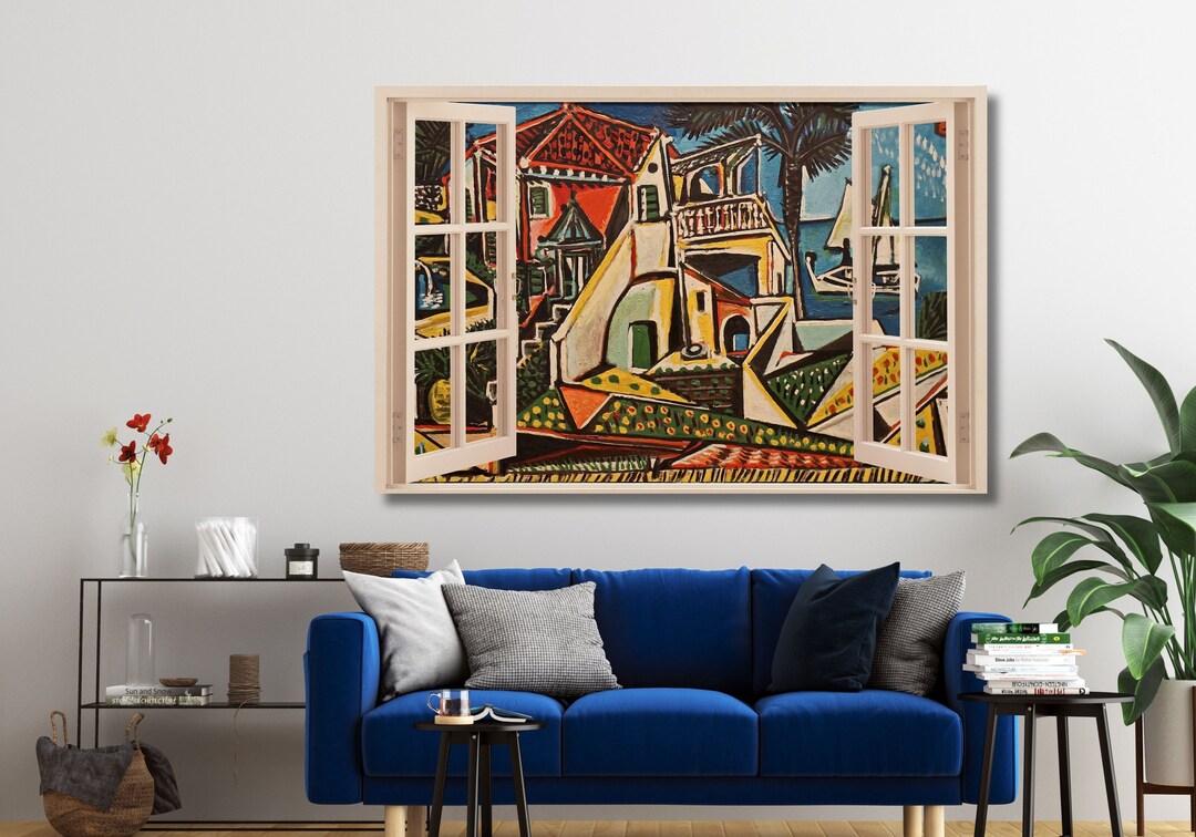 Pablo Picasso-mediterranean Landscape Window Frame Style Canvas Picasso ...