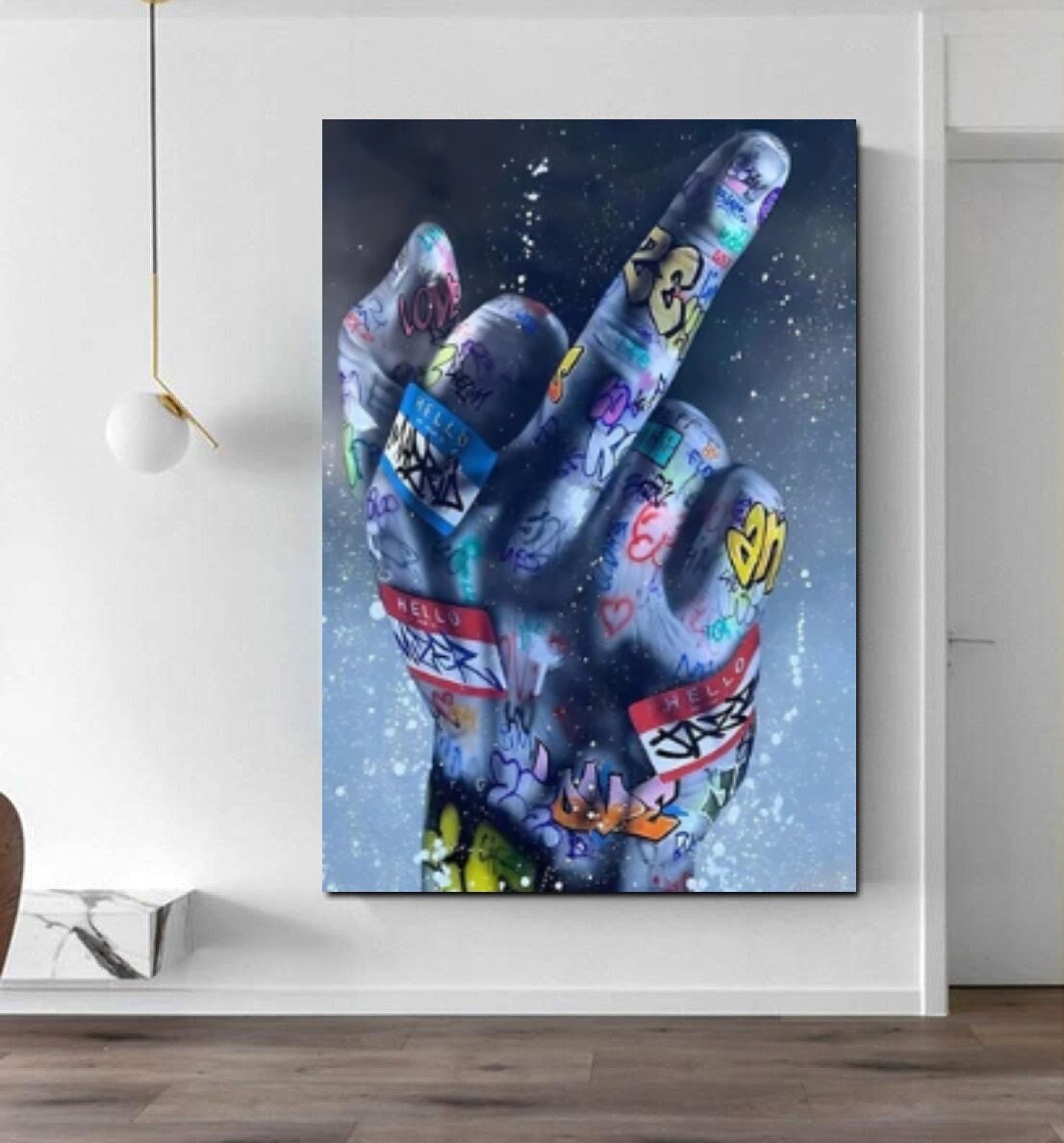 Middle Finger Painting, Middle Finger Graffiti Poster, Graffiti Print ...