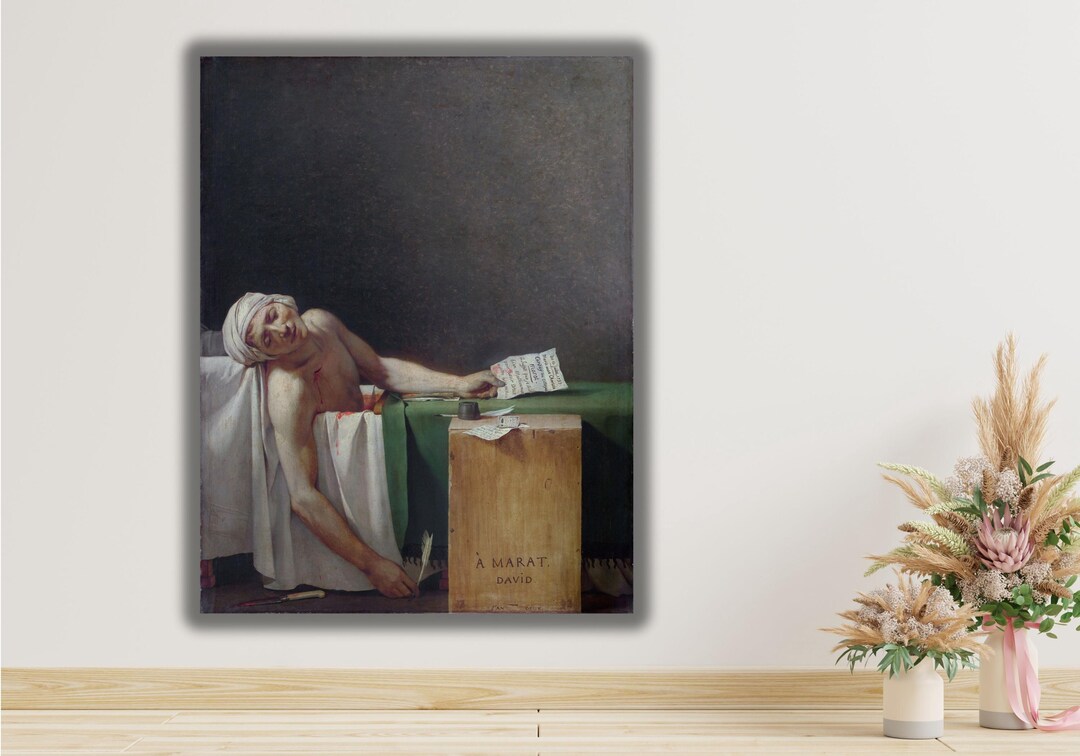 Death of Marat by Jacques-louis David Print, Masterpiece Art Print on ...
