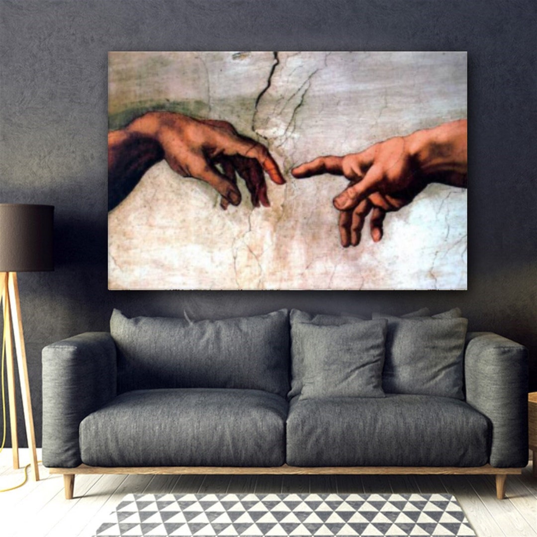 Michelangelo the Creation of Adam Canvas Wall Art Painting, Modern ...
