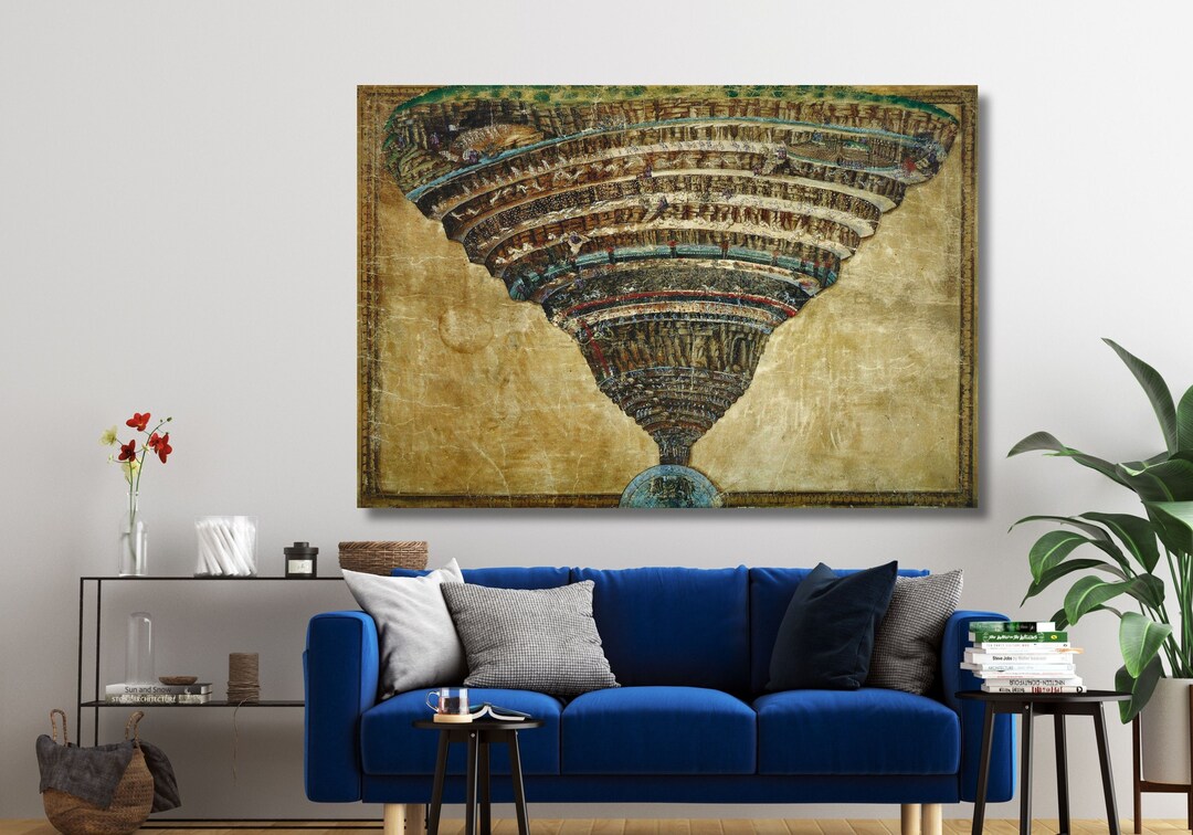 The Map of Hell Dante the Divine Comedy (1485) by Sandro Botticelli ...