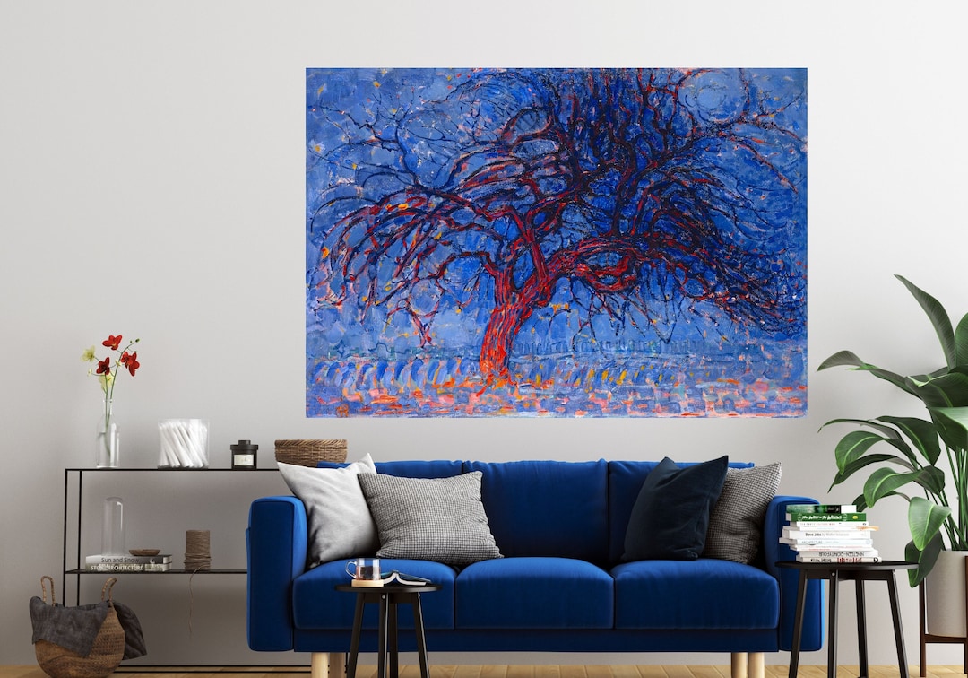 Piet Mondrian Avond (evening) the Red Tree Canvas Art, Mondrian Wall ...