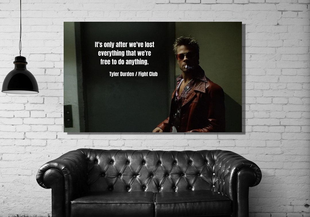 Tyler Durden Smoking Poster, Fight Club Poster, Fight Club Movie Canvas ...