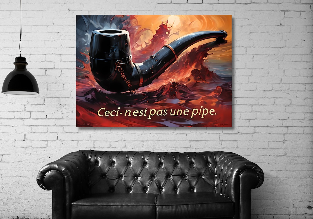 René Magritte Print Art,ceci N’est Pas Une Pipe Poster Canvas Wall Art ...