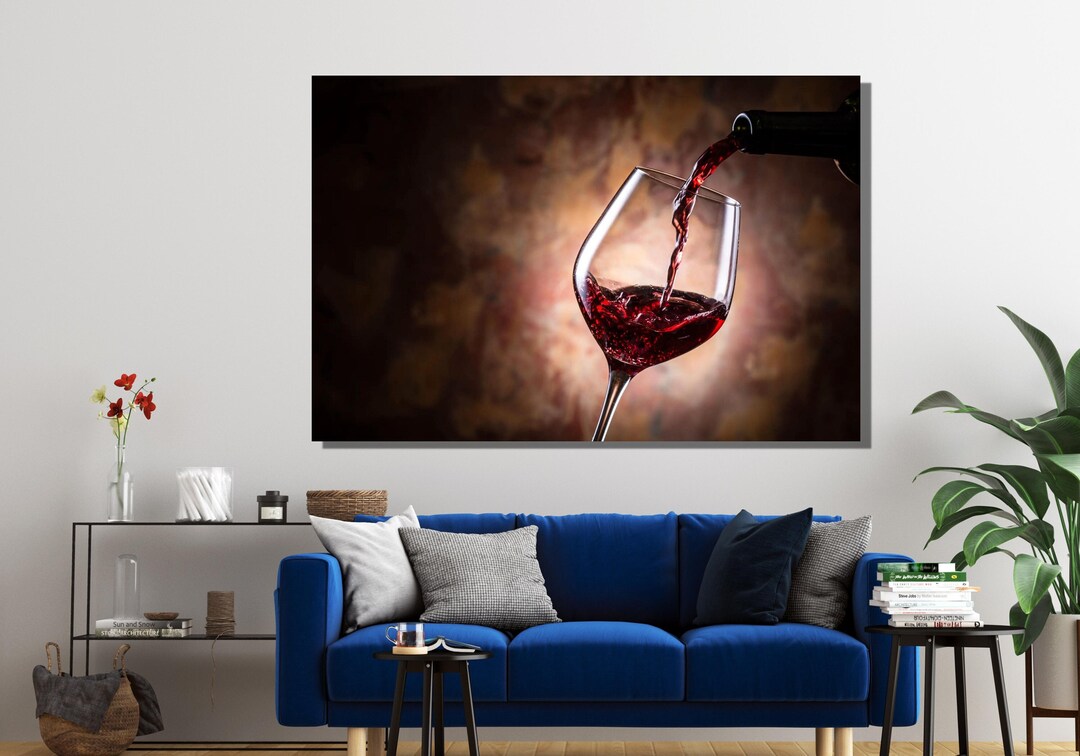Red Wine Glass Print Art,pouring Wine Into a Glass Canvas Wall Art ...