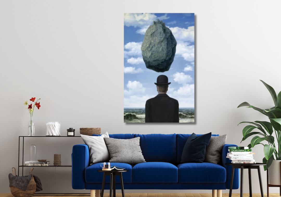 Rene Magritte Canvas Art Mirror Face Moon House Face Rene Reproduction ...