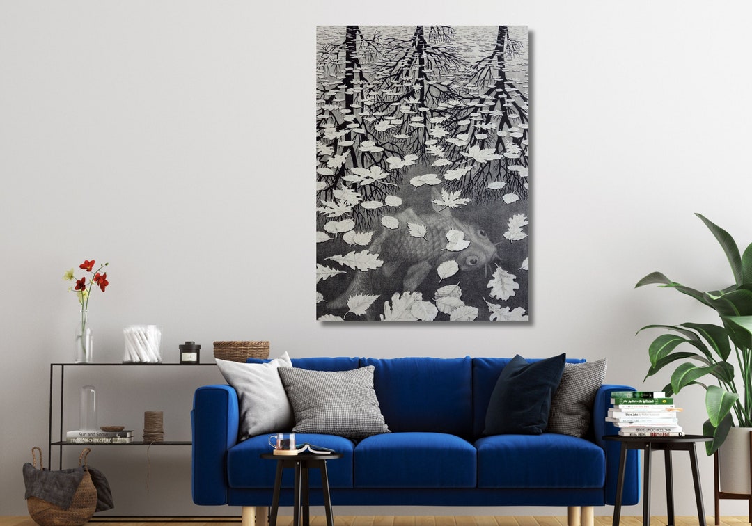 Maurits Cornelis Escher Fish Canvas, Escher Canvas,cornelis Escher ...