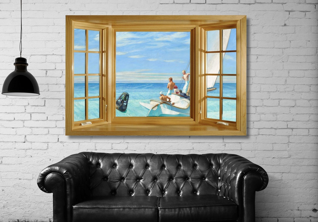 Edward Hopper Window Frame Style Canvas,edward Hopper Sailboat Window ...