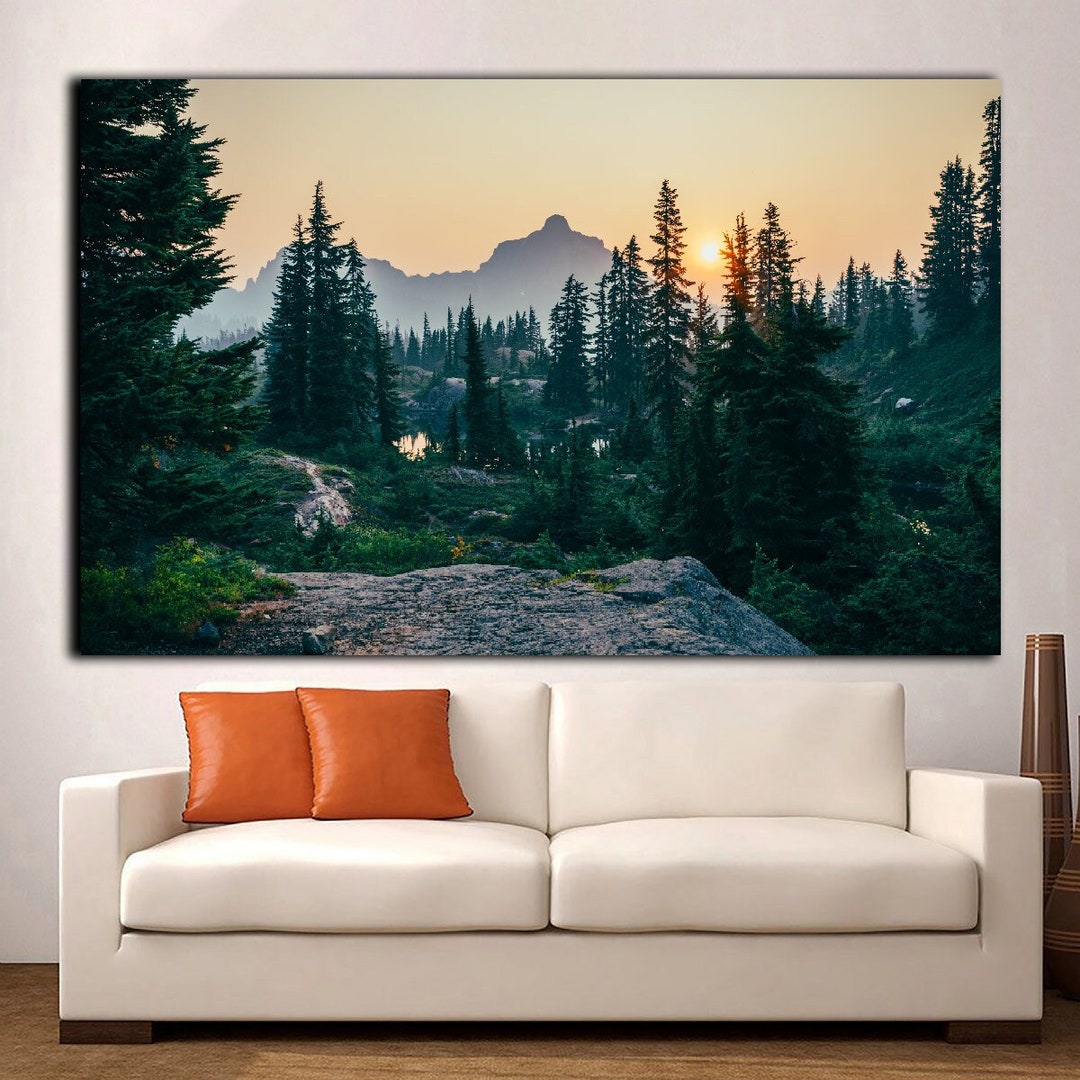 Forest Landscape Art Prints/foggy Forest Landscape Canvas Wall Arts ...