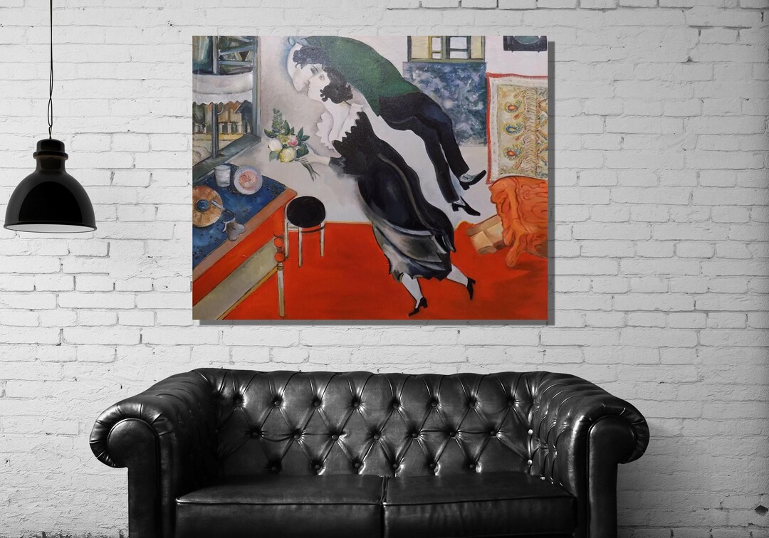 The Birthday by Marc Chagall Canvas Art, Cubism Wall Art Design Poster ...