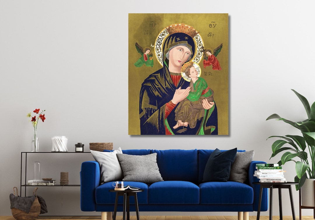 Jesus Mary and Angels Canvas Art, S. Maria De Perpetuo Succursu Print ...