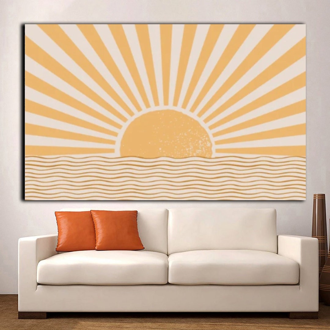 Abstract Sun Art Print Boho Decor,sun Print Art,mid Century Modern ...