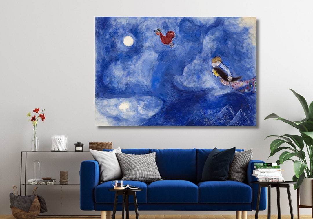 Marc Chagall Aleko and Zemphira by Moonlight Canvas,marc Chagall Poster ...