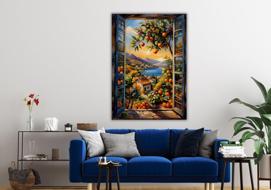 Henri Matisse Style Open Window Painting Wall Art, Abstract Artwork ...