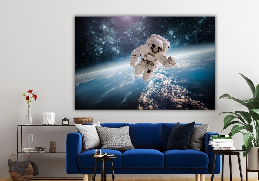 Astronaut in Space Poster Art Print, Astronaut Canvas Wall Art, NASA ...