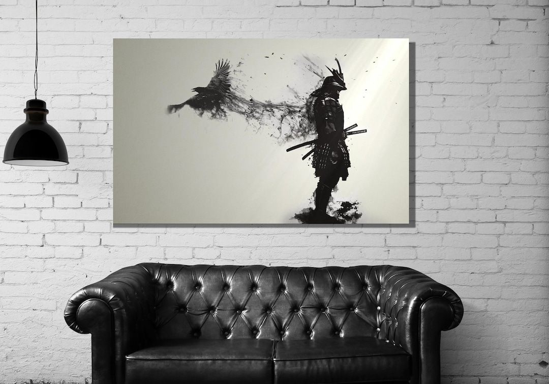 Samurai Canvas Painting,samurai Poster,samurai Man Canvas Print ,wall ...