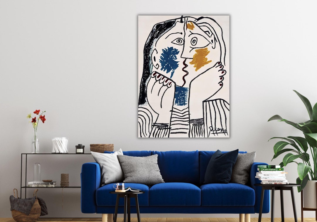 Pablo Picasso the Kiss Canvas Wall Art,picasso Canvas Decor,the Kiss ...