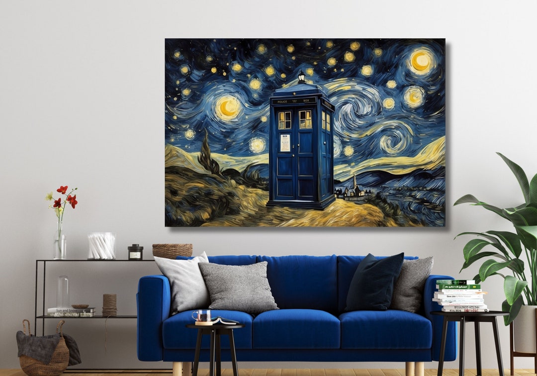 Doctor Who Tardis Box Vincent Van Gogh the Starry Night Stylecanvas ...