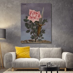 Rene Magritte Open Pink Roses Print Art,rene Magritte Pink Rose ...