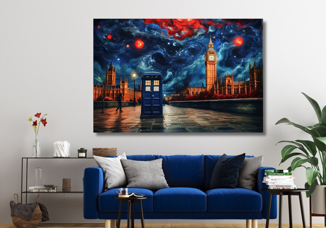 Doctor Who Tardis Box London Canvas Painting Doctor Who Tardis Canvas ...