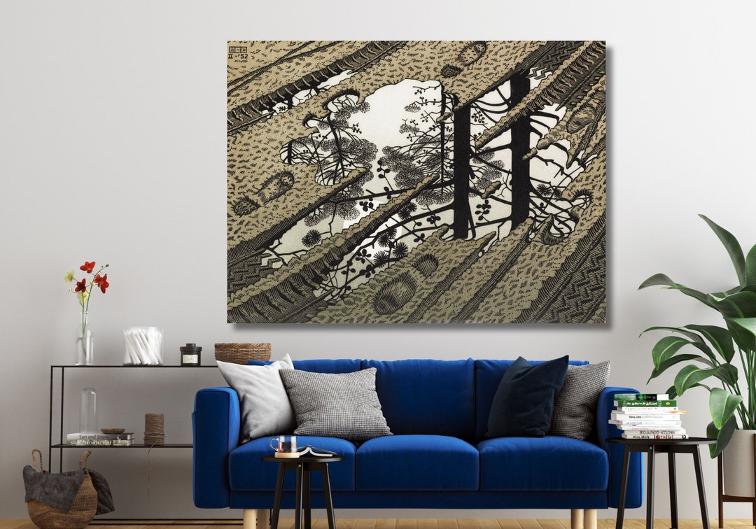 Maurits Cornelis Escher Puddle Canvas Wall Art Painting ,modern Canvas ...