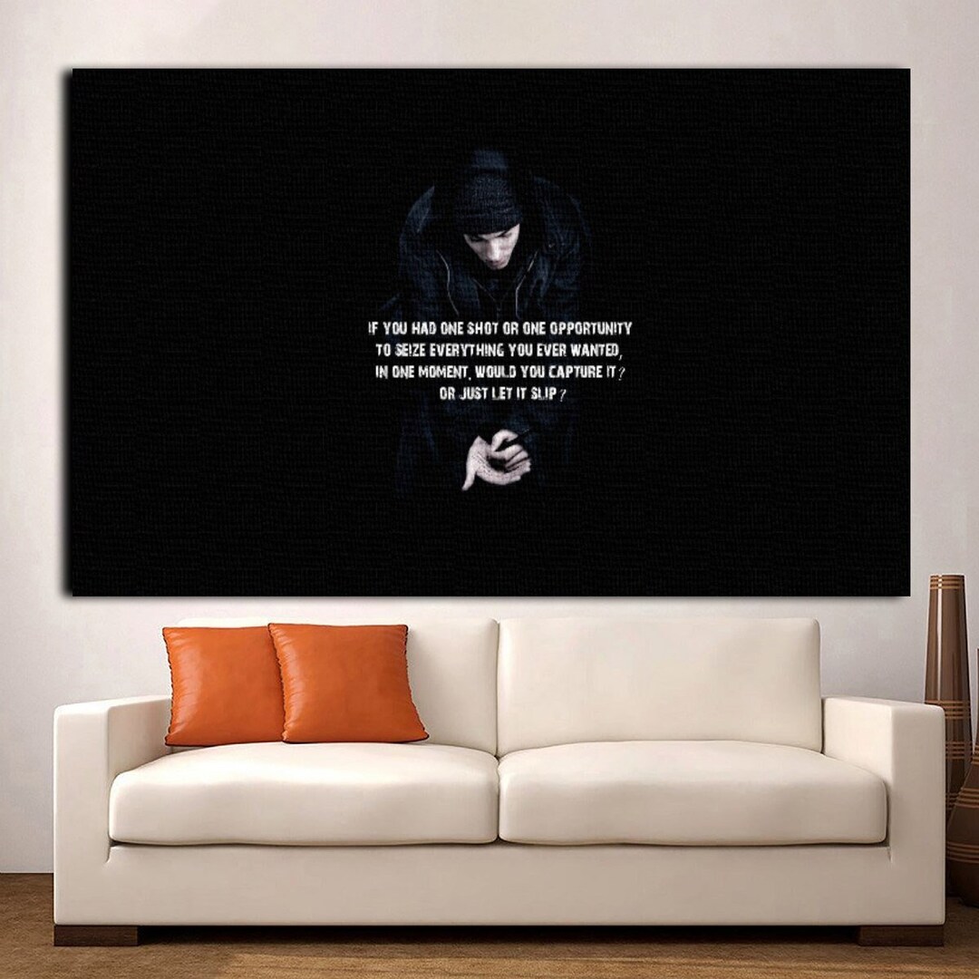 Eminem Black and White Canvas Wall Art, Eminem Poster, Canvas Print ...