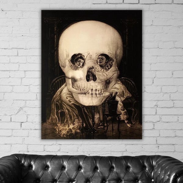 Dali Skull Painting - Etsy UK