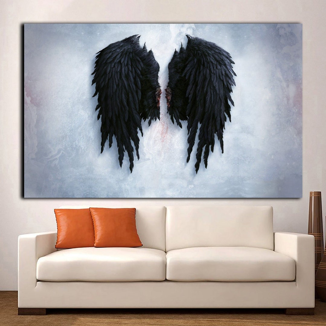 Wings Canvas Wall Art, Angel Wings Wall Art, Large Canvas Print Wall ...