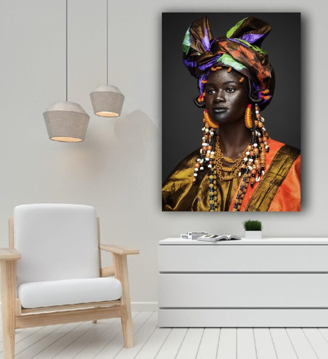 African Woman Wall Art, African Woman Canvas Print,african American Home Decor,african Wall Art ...