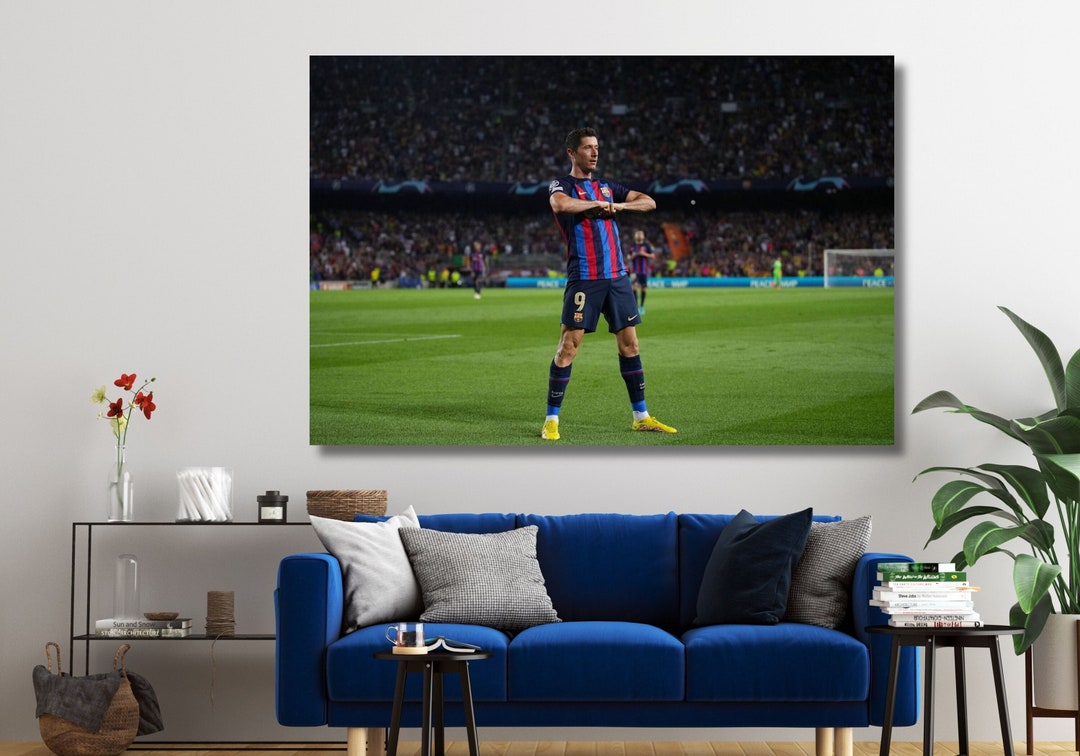 Lewandowski Poster,robert Lewandowski Barcelona Poster,barcelona Canvas ...